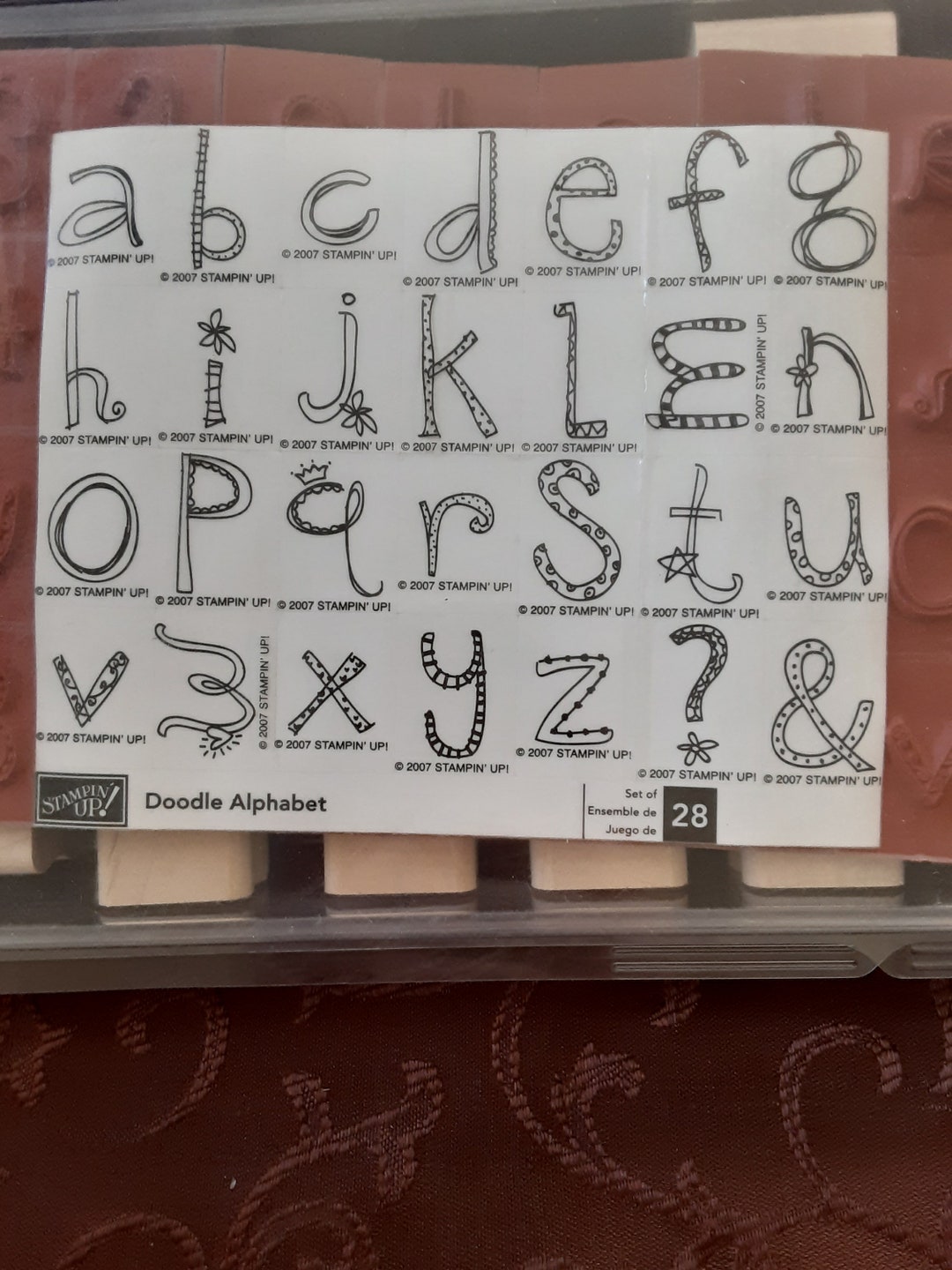 Stampin up Rubber Stamp Set; Doodle Alphabet; 2007 - Etsy