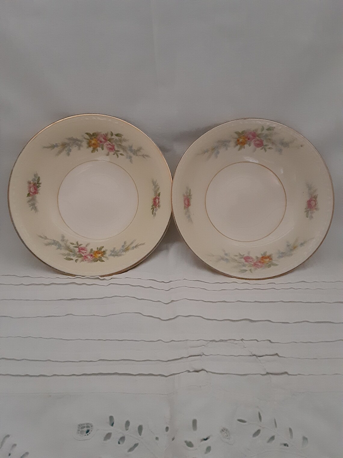 Vintage Homer Laughlin Georgian Eggshell Pink Floral Pattern; 2-5 ...