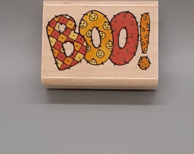 Rubber Stampede Rubber Stamp; Boo! Patch; A142D - Etsy