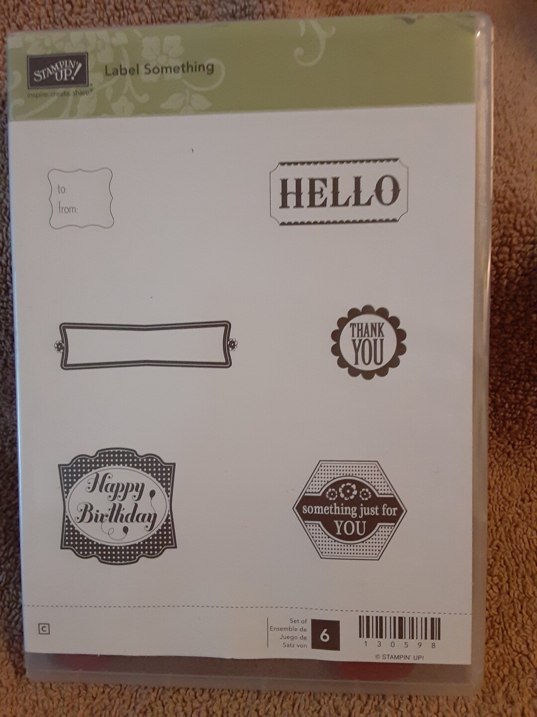 Stampin up Rubber Stamp Set; Label Something - Etsy