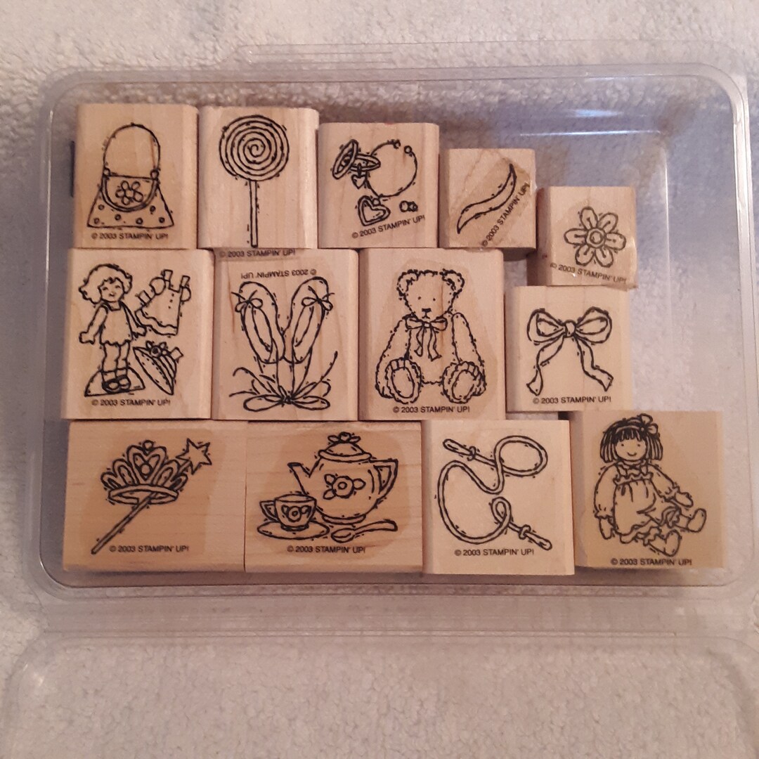 Stampin up Rubber Stamp Set; Buttons, Bows & Twinkletoes; 2000 - Etsy