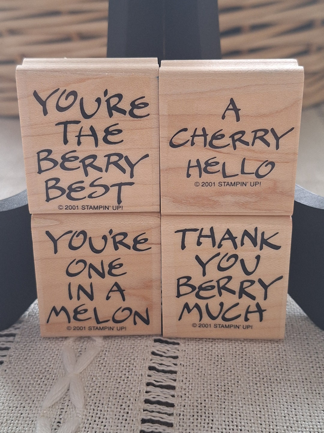 Stampin up Rubber Stamp Set; Fruity Phrases; 2001 - Etsy