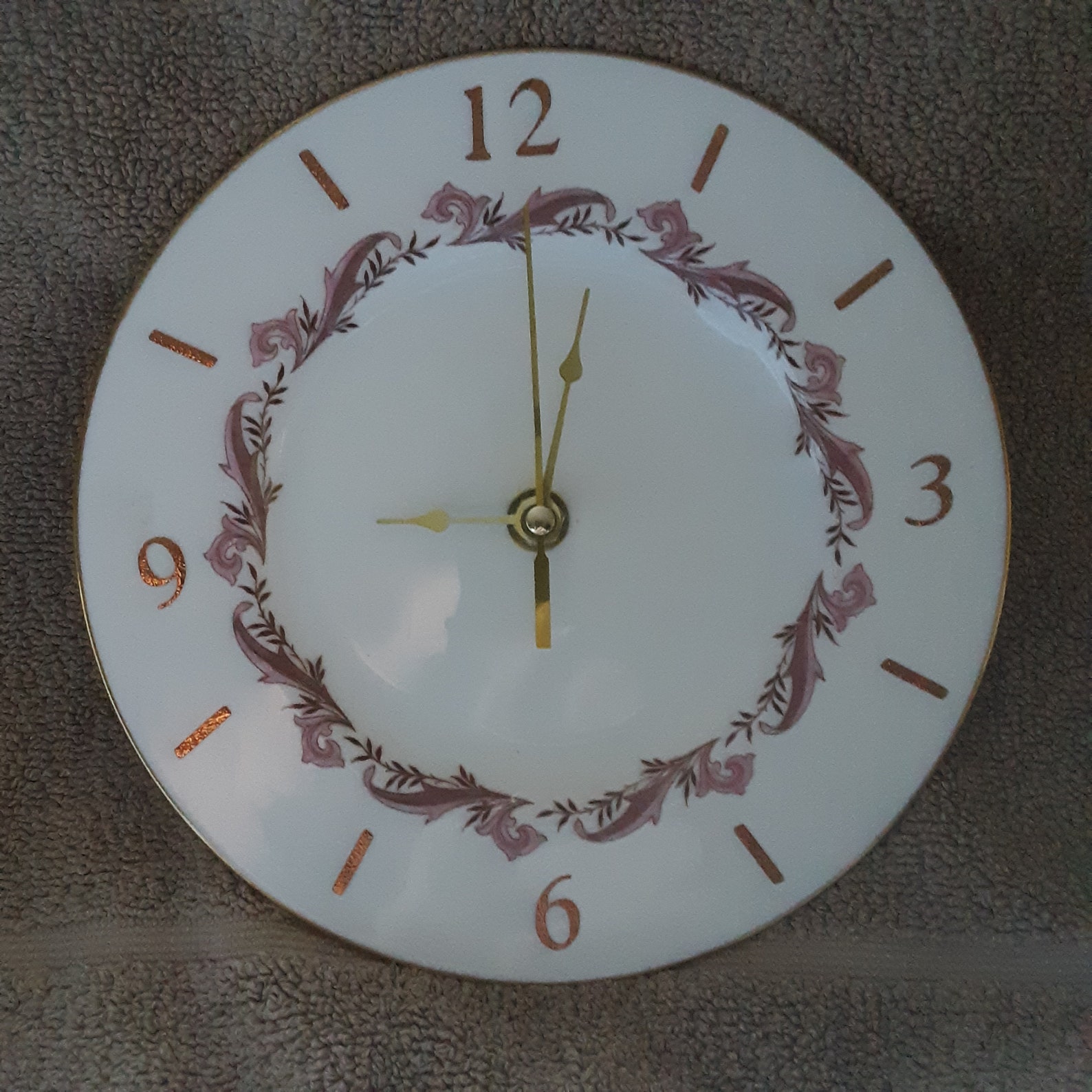 Repurposed 7 3/4 Clock Minton England Laurentian Pink China Plate - Etsy