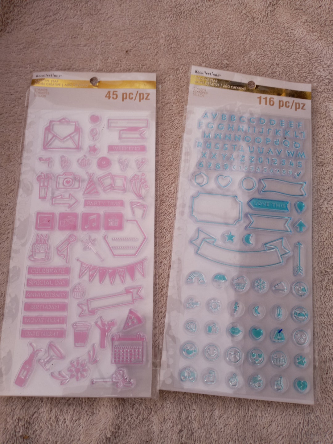 Recollections Clear Stamps; 2 Piece Creative Year- 116 Piece Blue - 45 ...