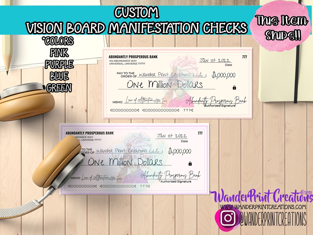 Custom Prosperity Checks | Abundance Check | Money Manifestation | Law ...