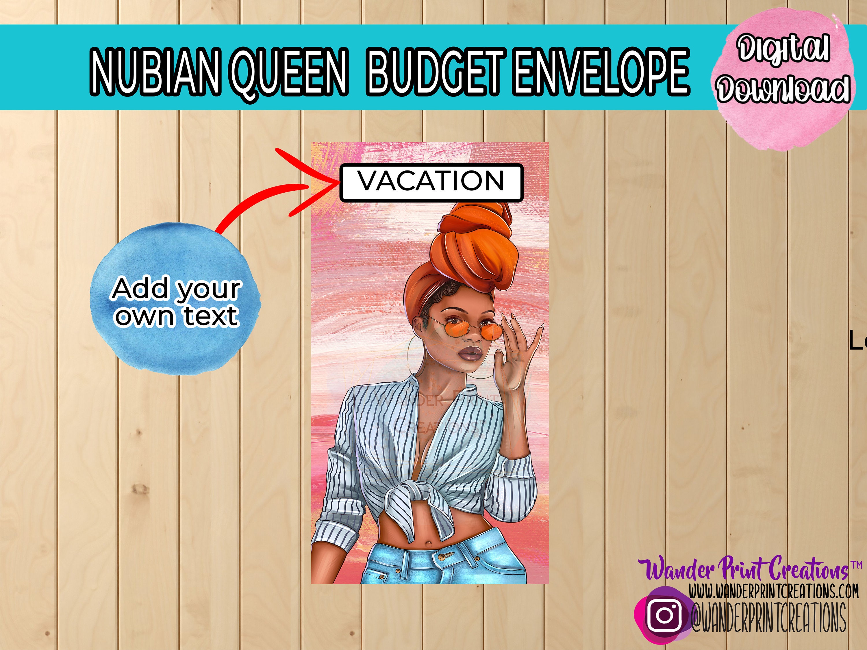 NUBAIN QUEEN Cash Envelope : Printable Budget Envelopes - Etsy