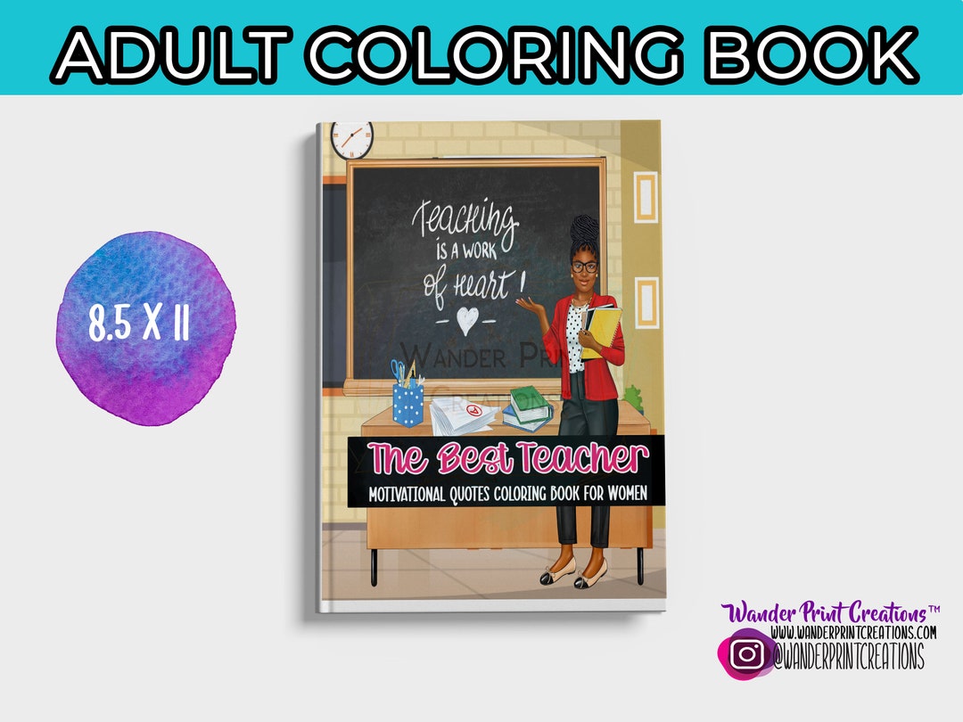 THE BEST TEACHER | Adult Coloring Book - Etsy