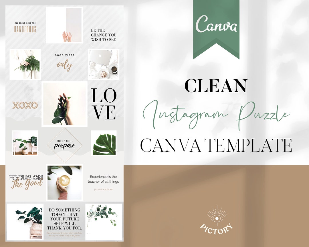 Bohemian Instagram Puzzle Template for Canva (digital Download) - Etsy