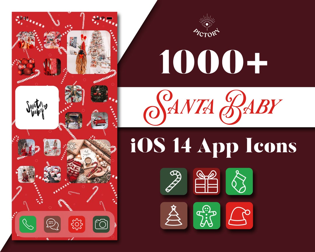 Christmas Ios App Icon Pack, Holiday Home Screen Theme (digital ...