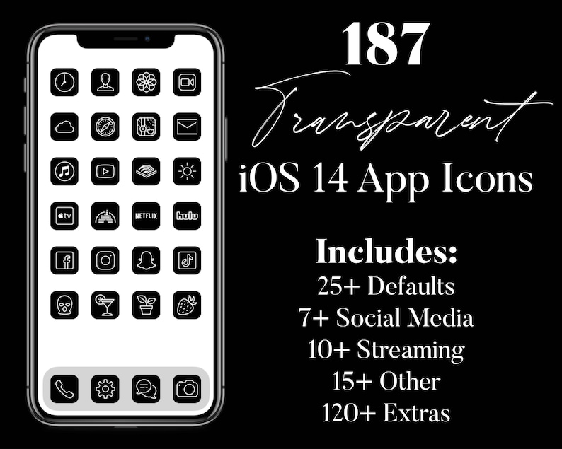 Ios Icon Pack, White Icons, Widget Iphone, Minimal White Ios App Icons ...