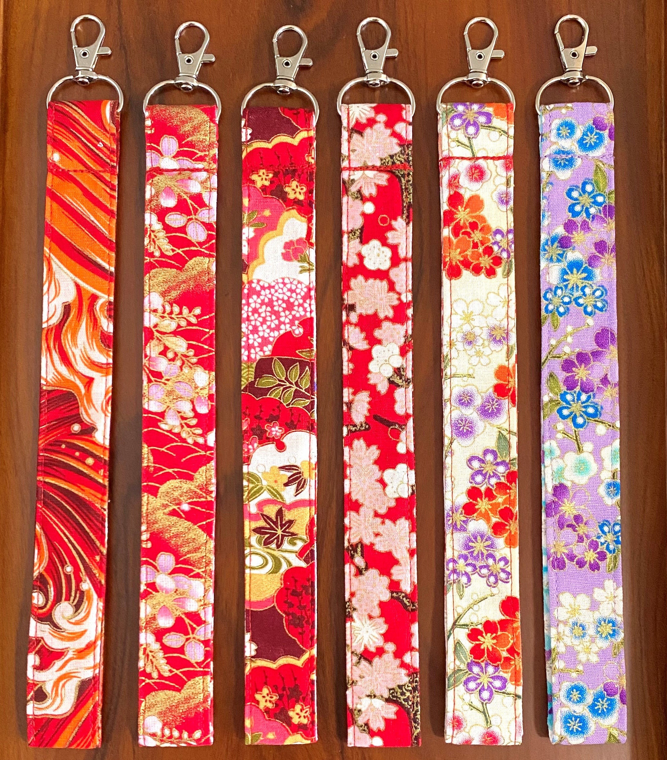 Japanese/chinese Traditional Patterns Printed Cotton Keychain, Wristlet ...