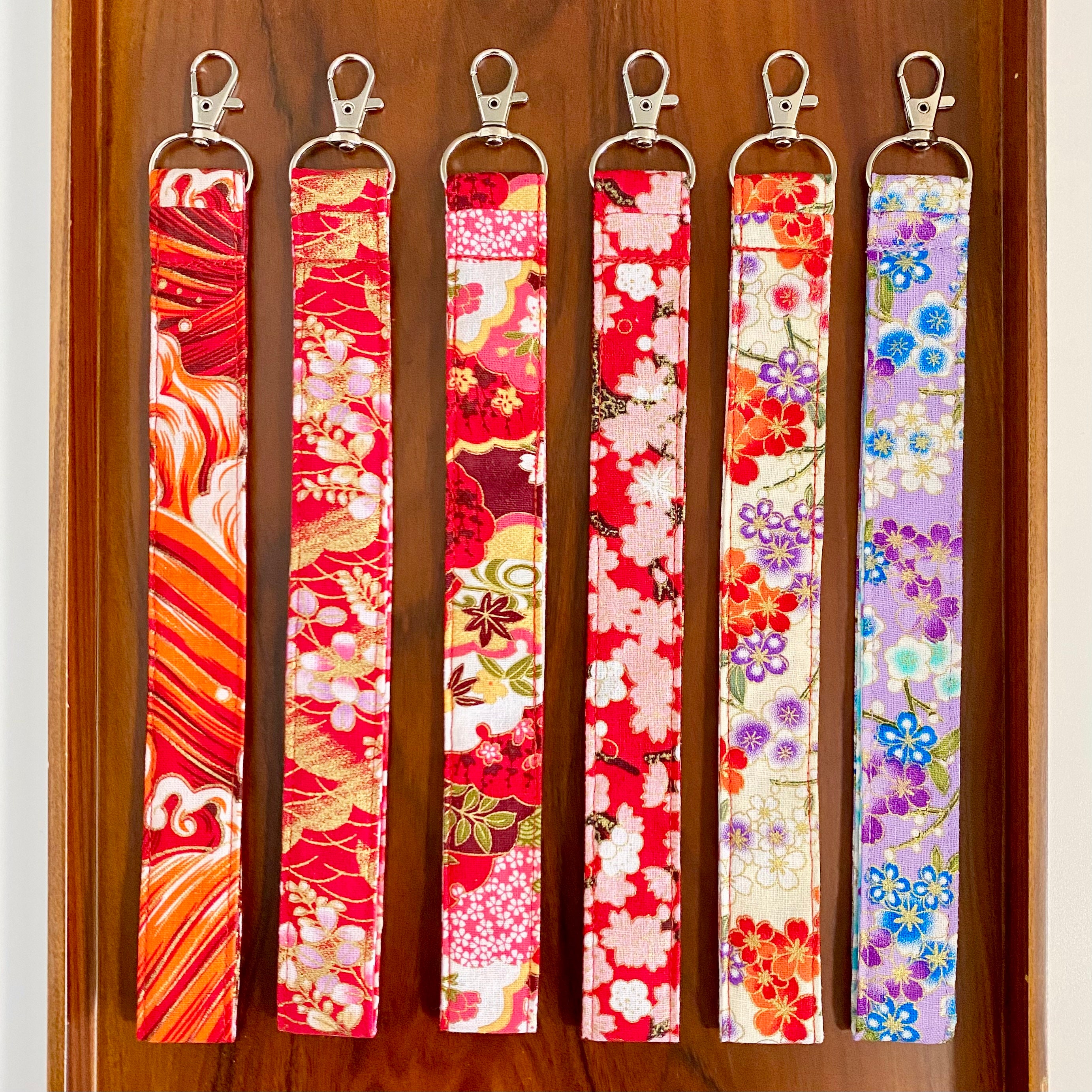 Japanese/chinese Traditional Patterns Printed Cotton Keychain, Wristlet ...