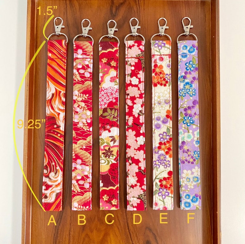 Japanese/chinese Traditional Patterns Printed Cotton Keychain, Wristlet ...