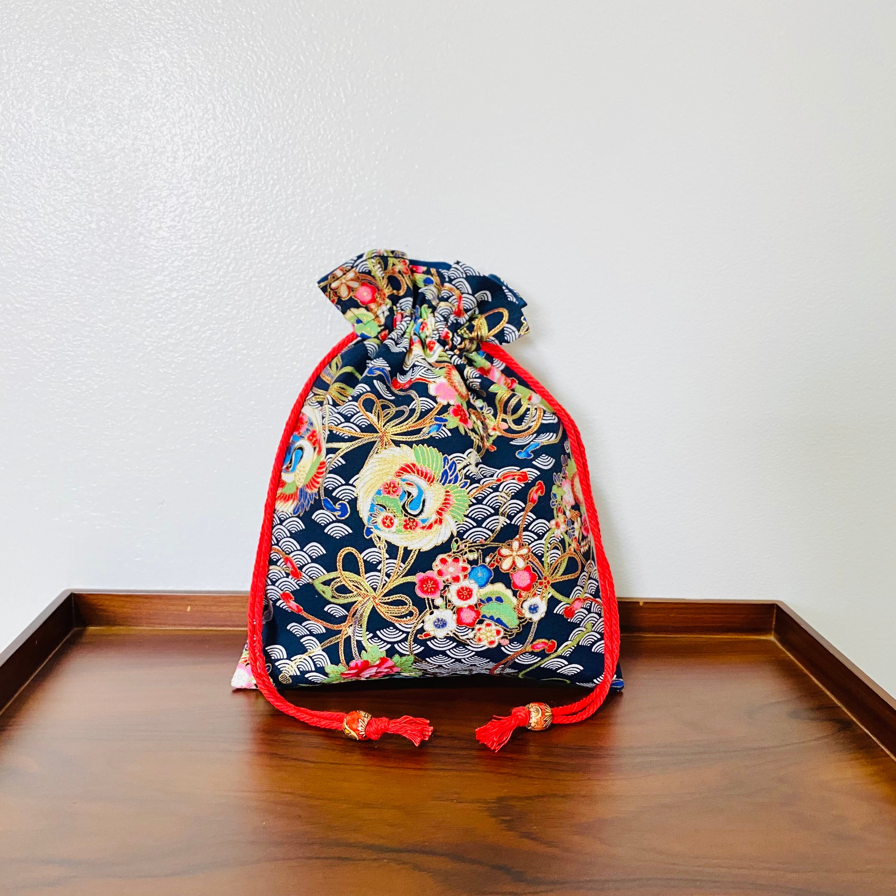 Traditional Money Bag, Asian Style Fortune Bag, Lucky Symbols Printed ...