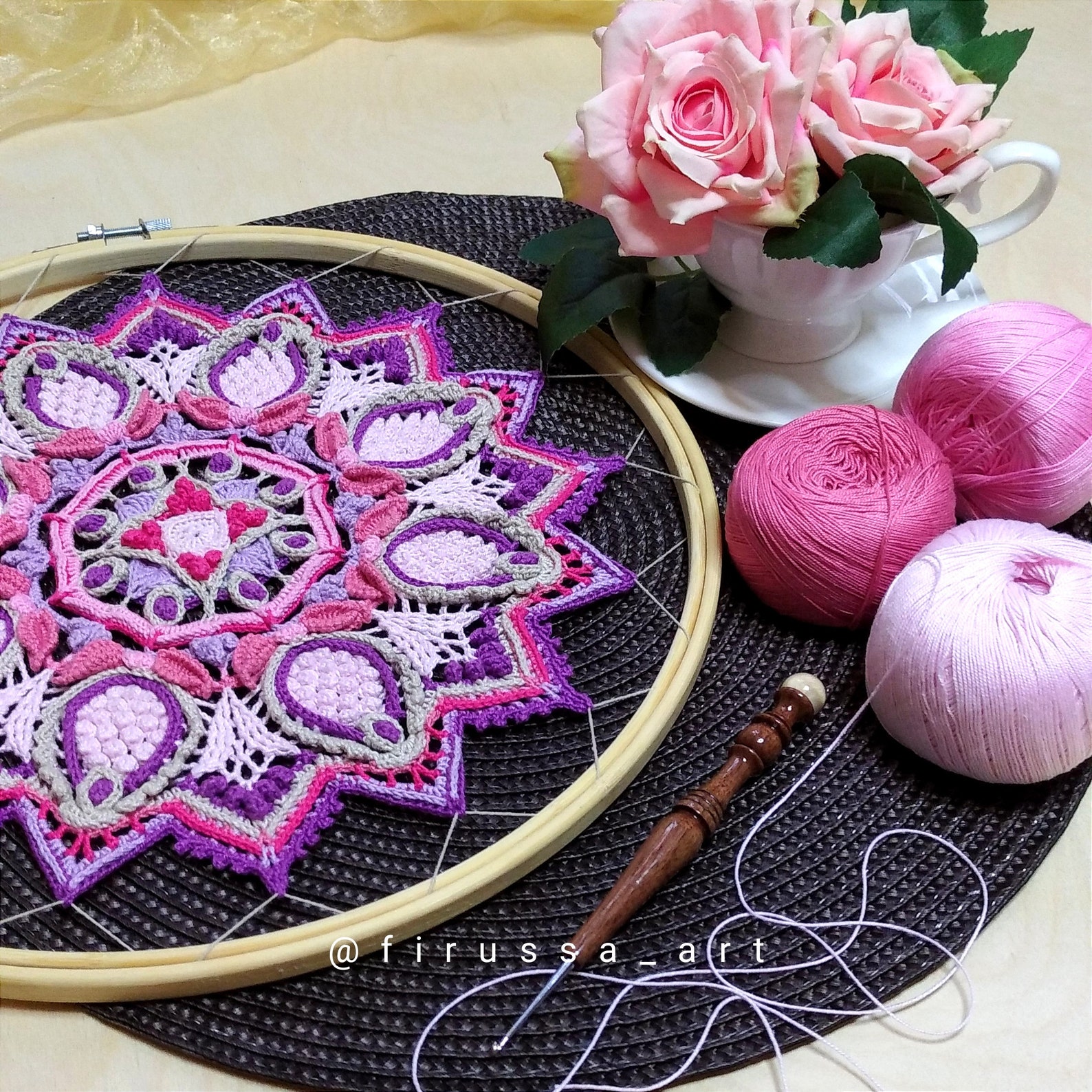 Doily Amethyst, PDF Crochet Pattern, Mandala Doily Pattern, Crochet ...