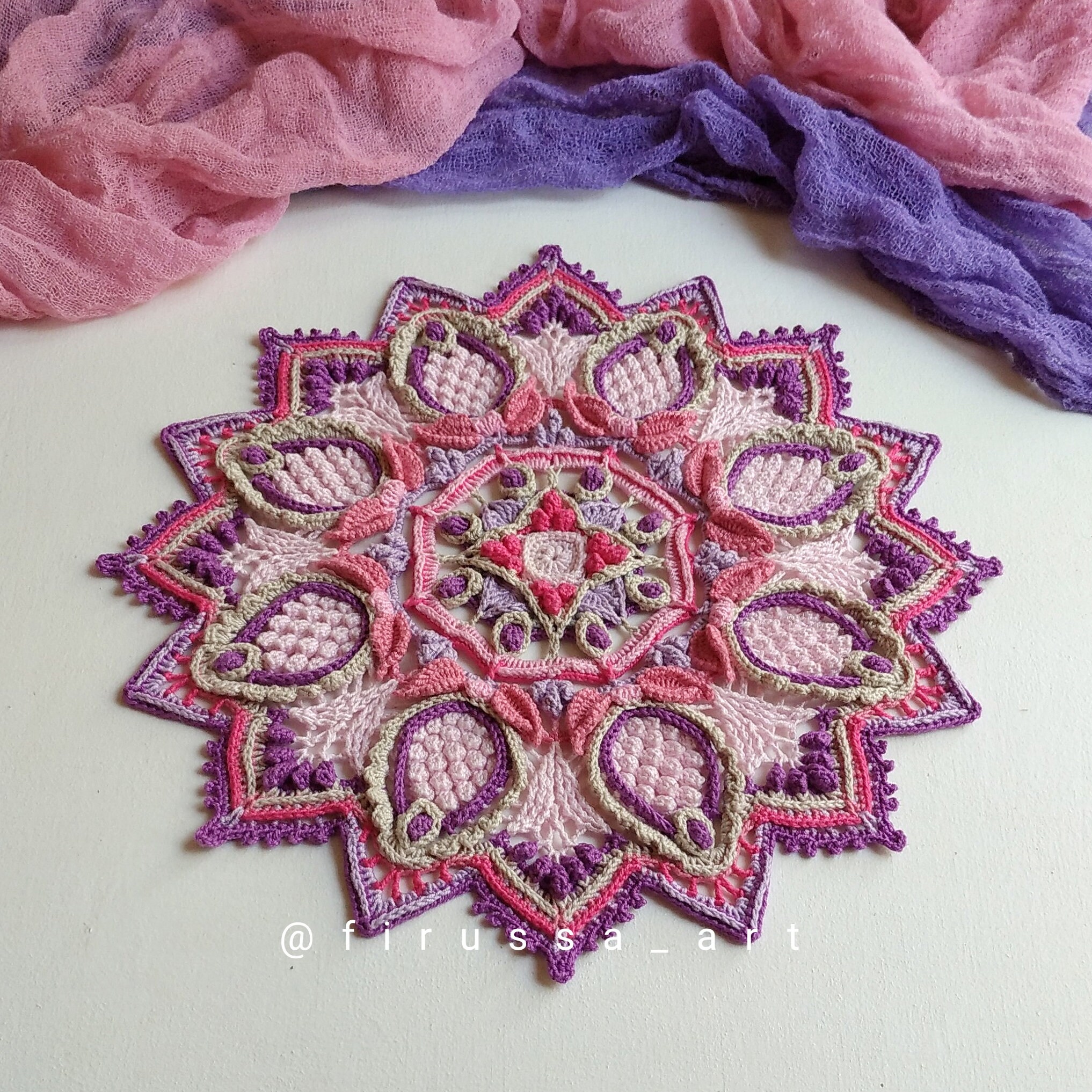 Doily Amethyst, PDF Crochet Pattern, Mandala Doily Pattern, Crochet ...