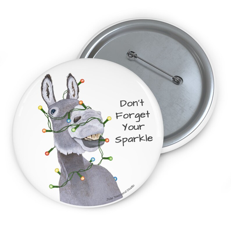 Cute Donkey on a Button Badge Pin Decorate Your Badge Reel or Lanyard ...