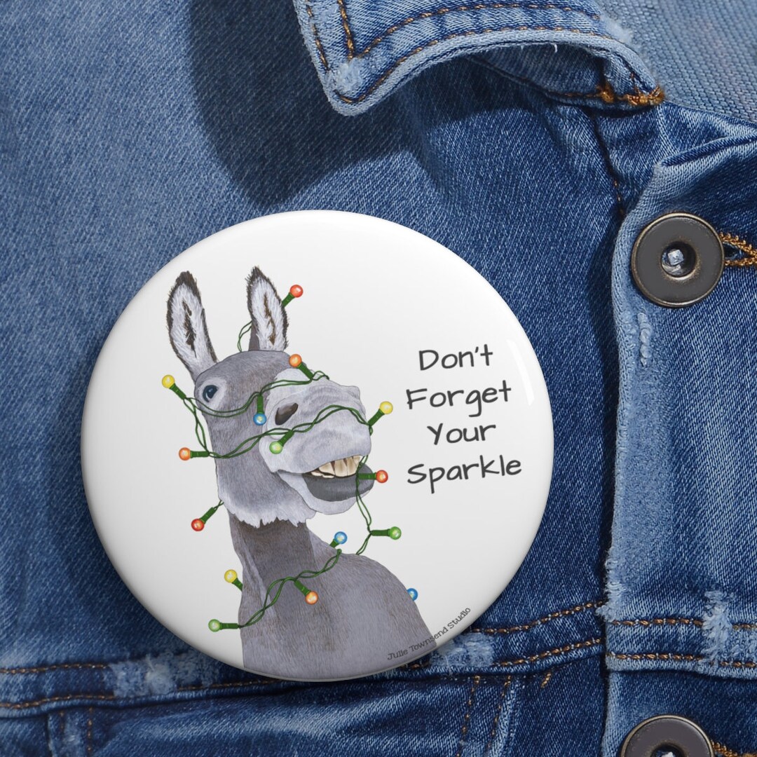 Cute Donkey on a Button Badge Pin Decorate Your Badge Reel or Lanyard ...