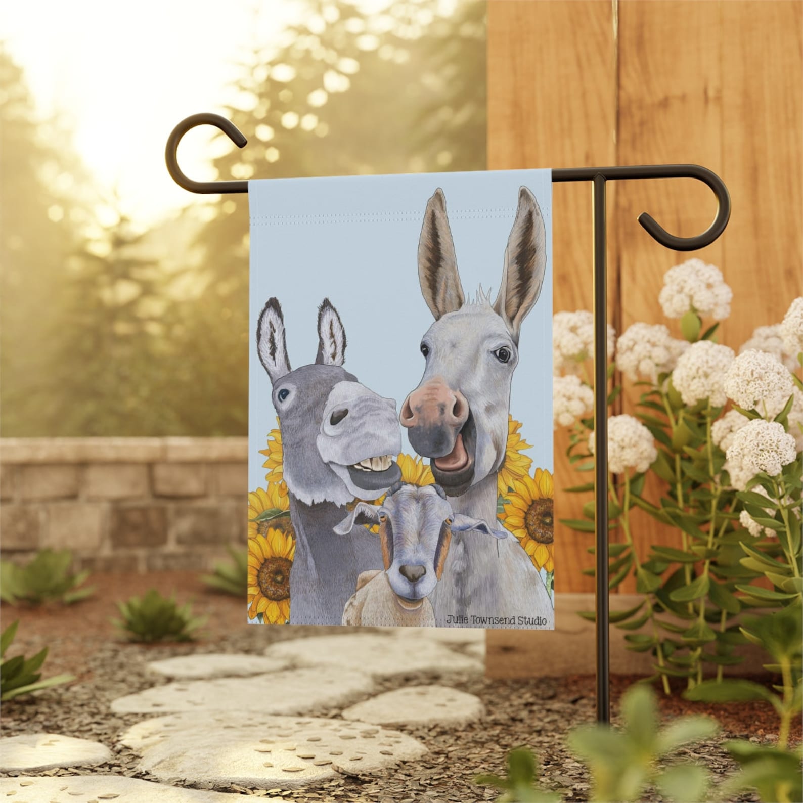 Best Mule and Goat Yard Flag - Cute Farm Animals House Banner - Donkey ...
