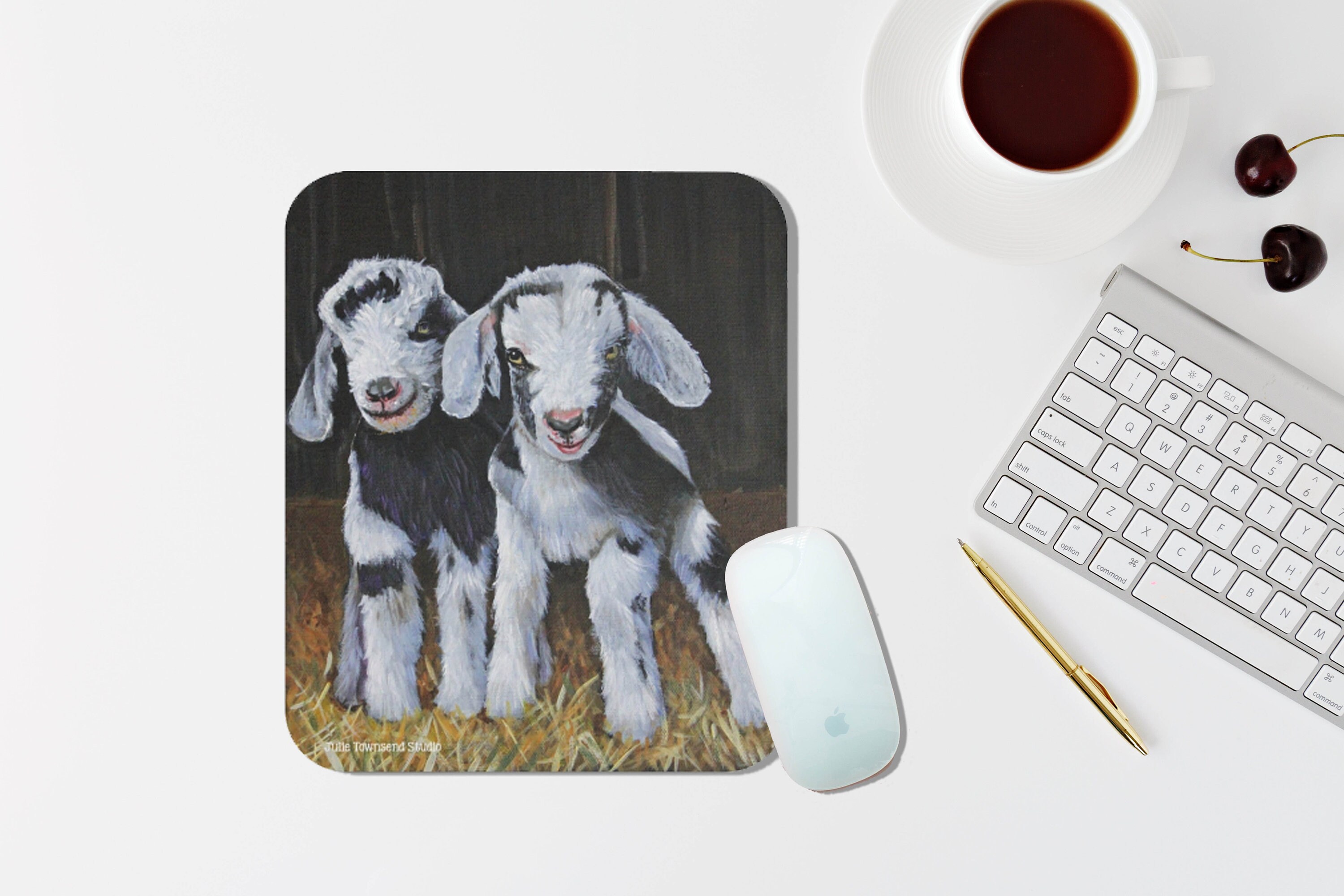 Goat Mousepad baby goat mouse pad goat office farmhouse | Etsy