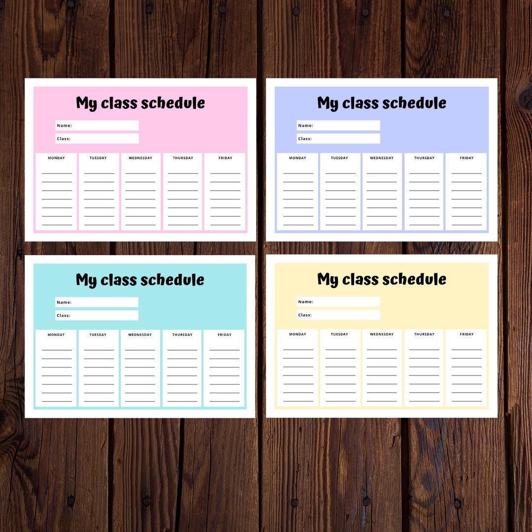 Timetable Set Digital. Back to School. Kids Stationery - Etsy