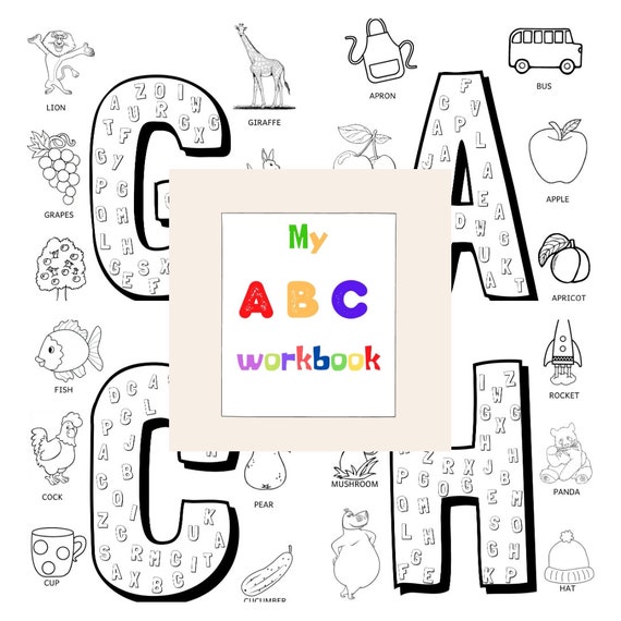 Printable alphabet. ABC worksheets. Homeschool. | Etsy
