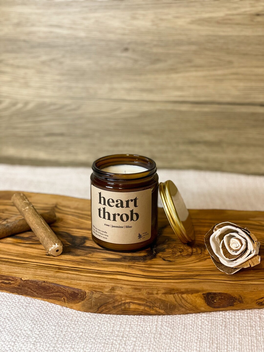 Heart Throb | 9 Oz 100% Soy Wax Candle, Natural Candle, Non-toxic ...