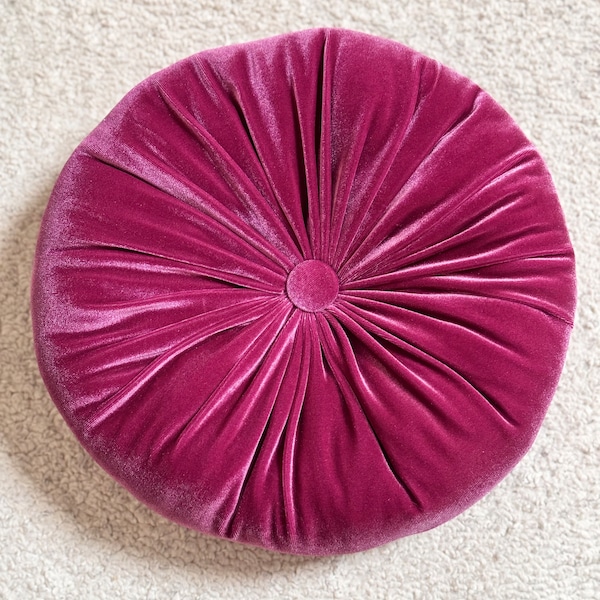 Round Velvet Cushion - Etsy