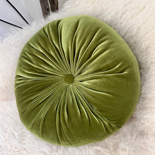 Round Velvet Pillow - Etsy