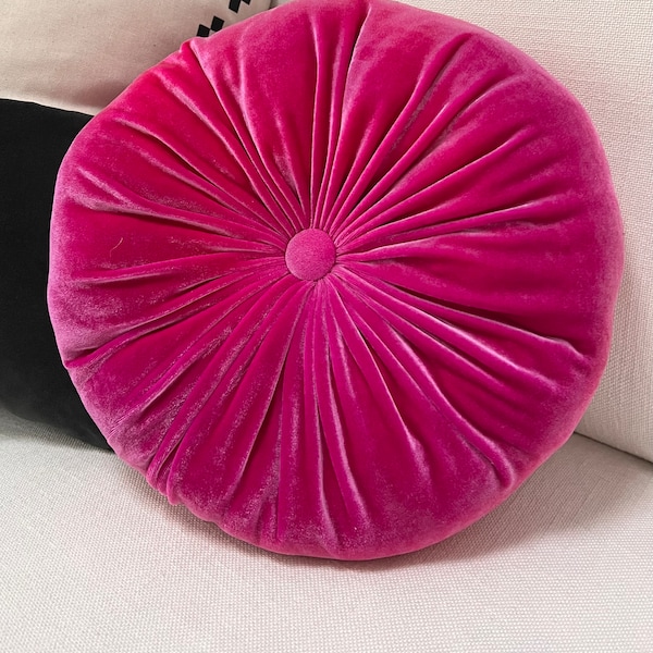 Round Velvet Cushion - Etsy