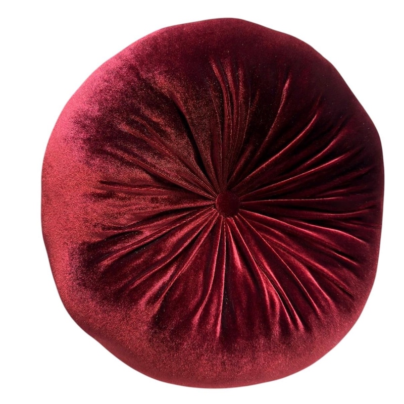 Round Burgundy Cushion - Etsy
