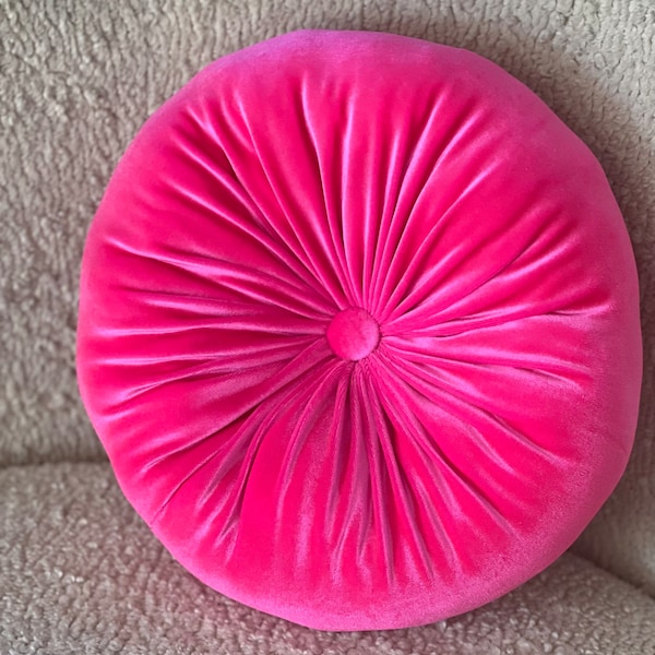 Round Velvet Cushion - Etsy