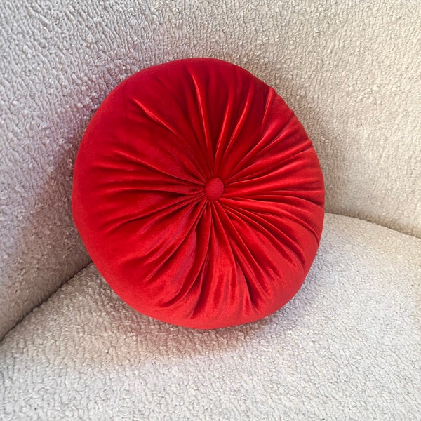Red Velvet Cushion - Etsy