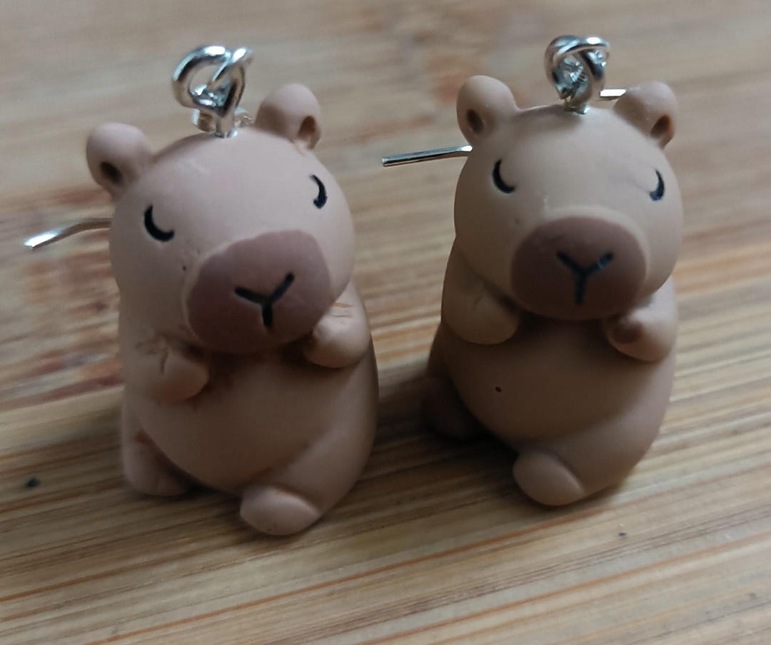 Capybara Dangle Earrings, 3d Animal Earrings, Unique Quirky Gift Hang ...