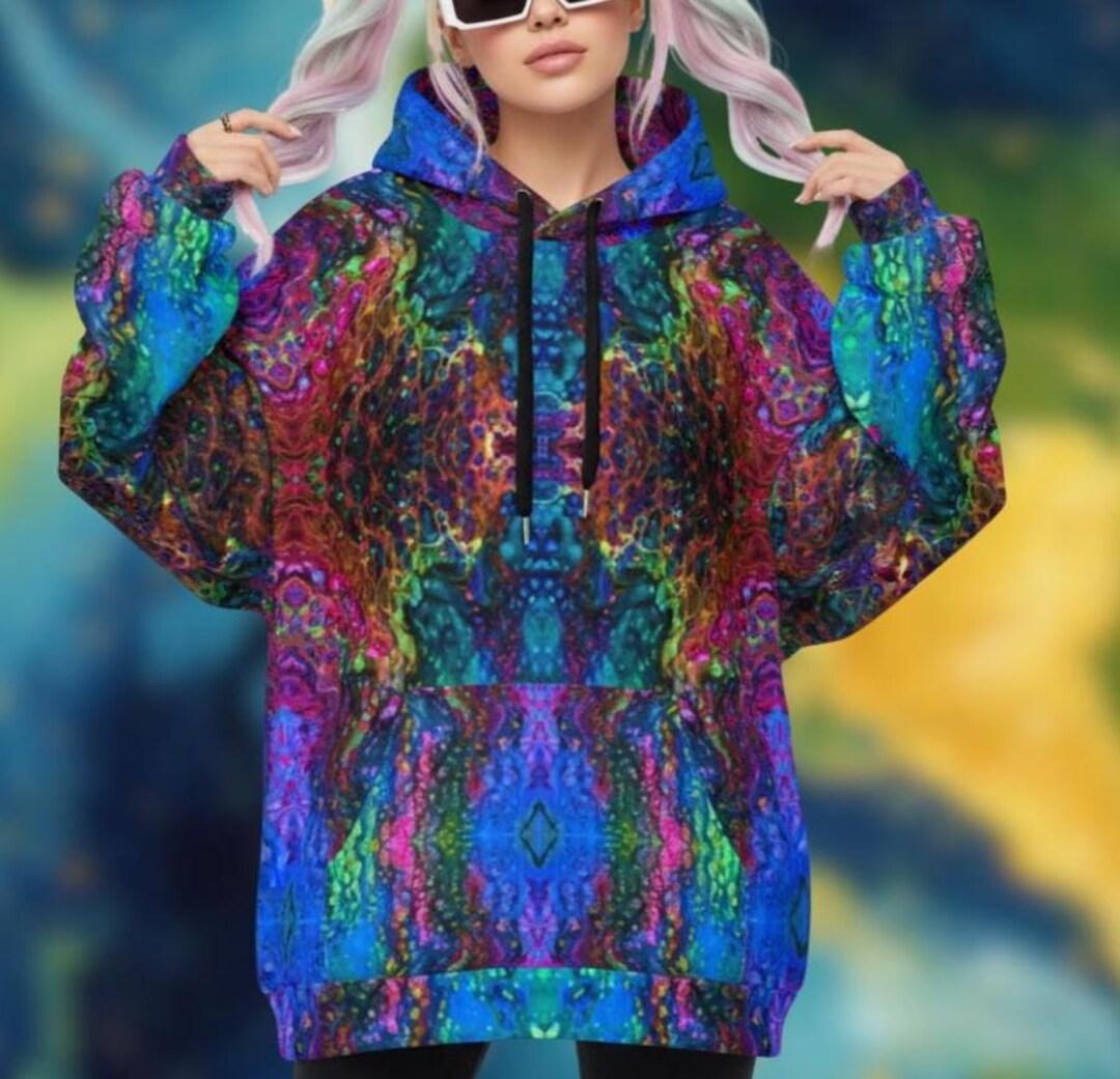 Psychedelic Clothing, Trippy Wild Psychedelic Festival Hoodie - Etsy
