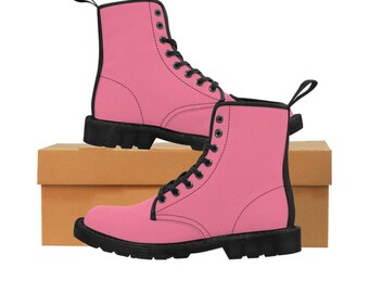 Pink Combat Boots - Etsy
