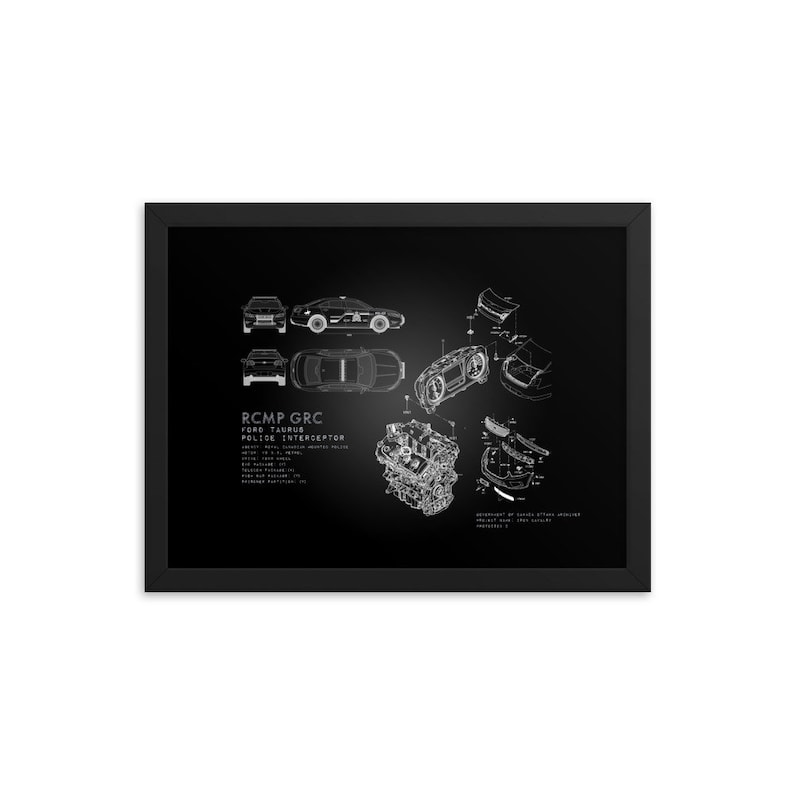 RCMP Ford Taurus Police Interceptor Blueprint Art - Etsy