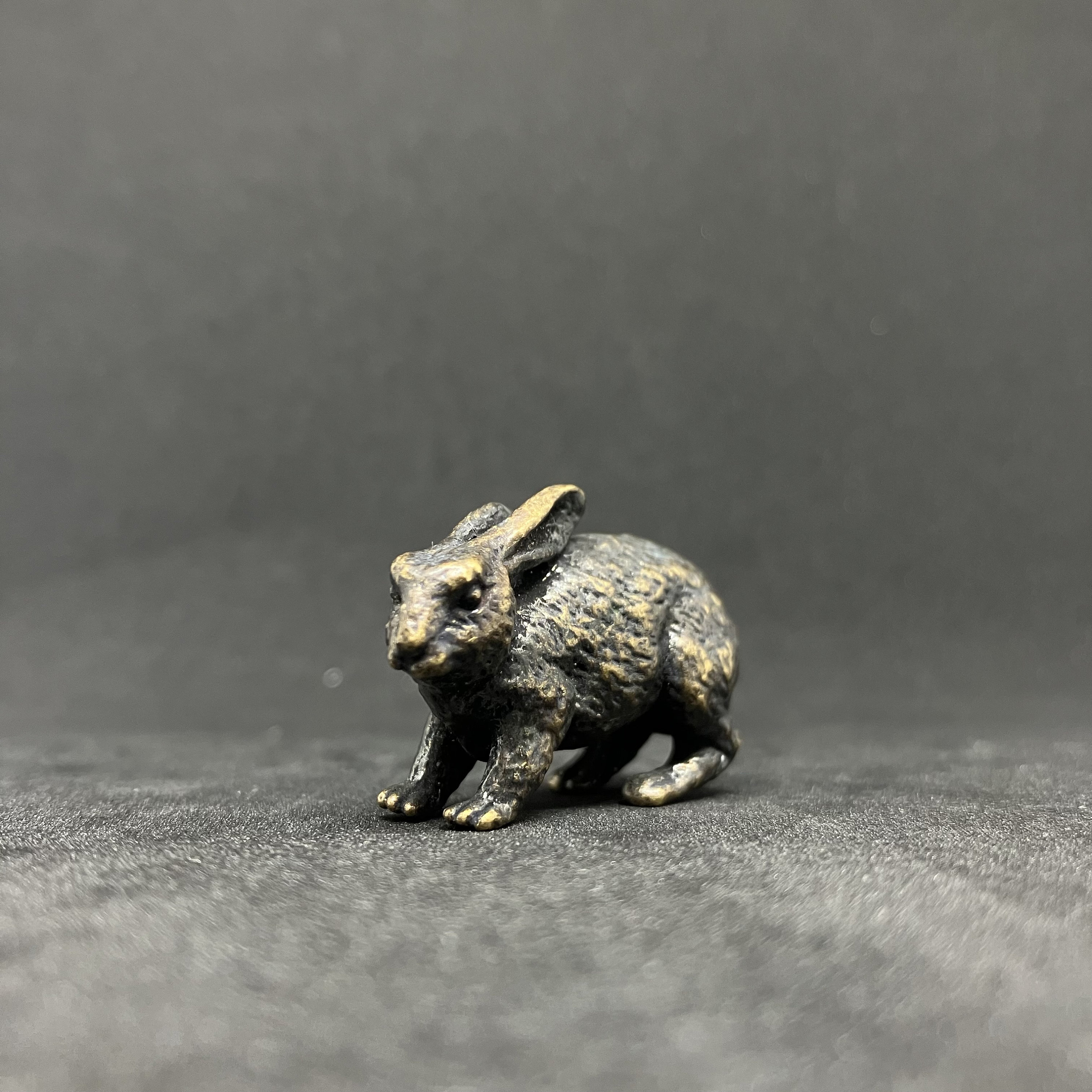 Bronze Rabbit Figurine Animal Statue Bronze Collectible - Etsy