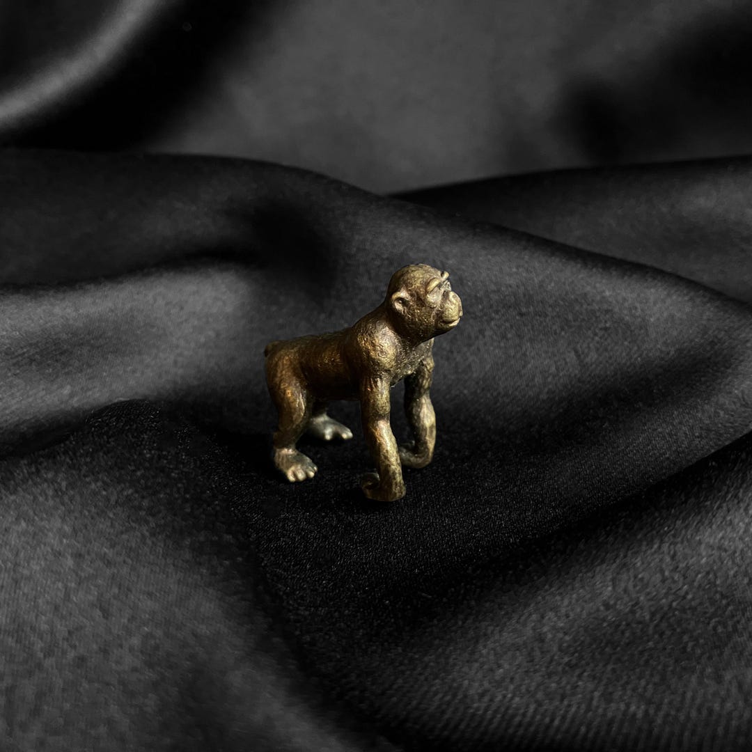 Bronze Monkey Sculpture, Bronze Figurine, Animal Art Miniatures, Monkey ...
