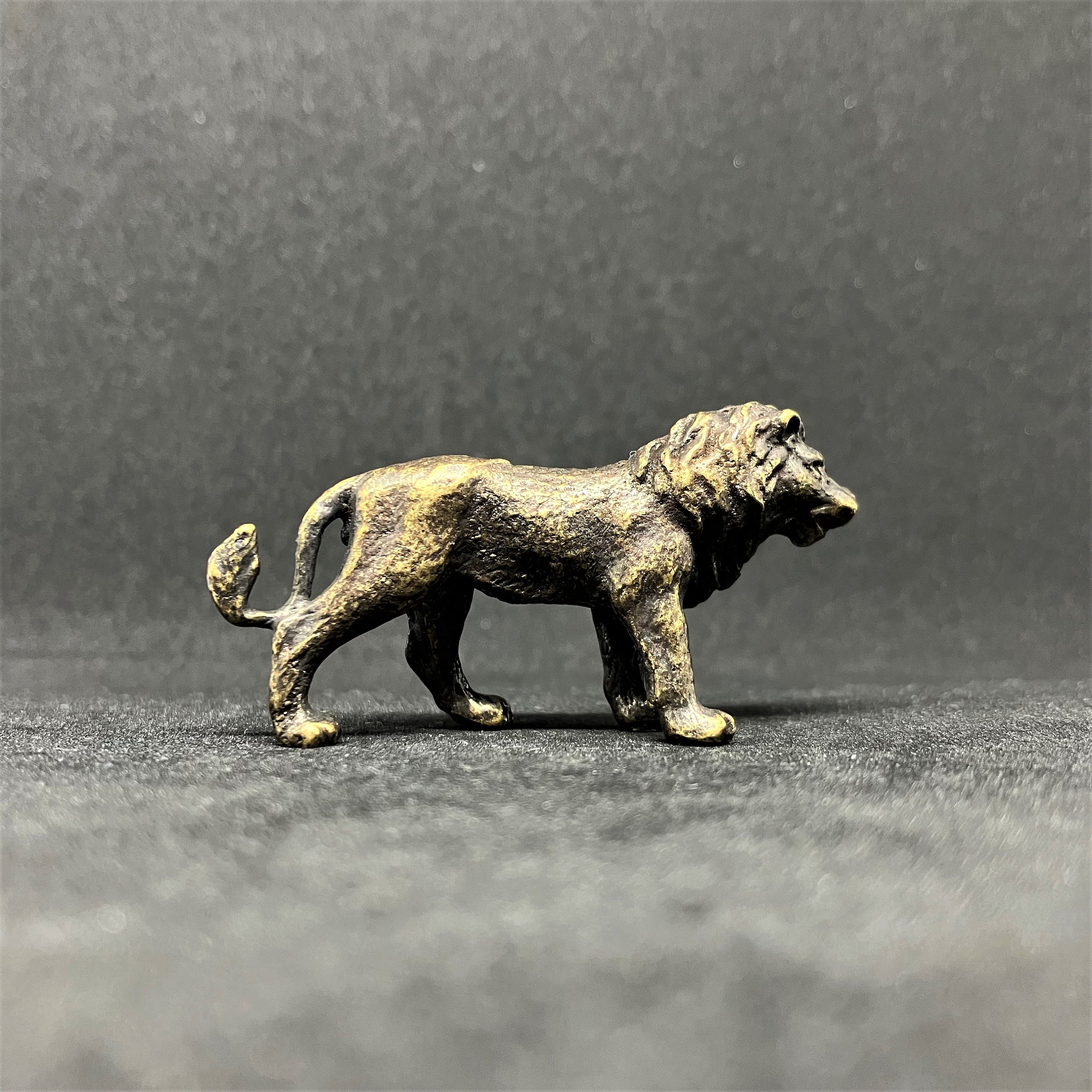 Bronze Lion Sculpture, Bronze Figurine, Animal Art Miniatures, Lion ...