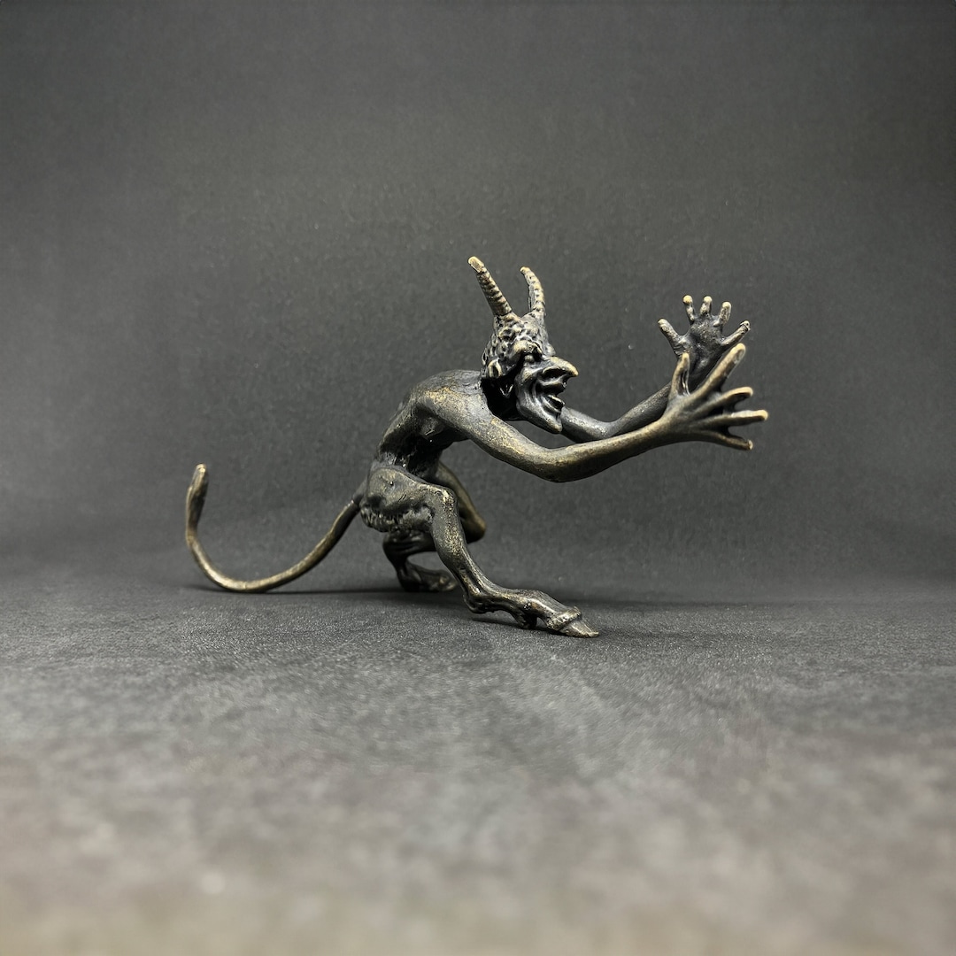 Mythological Greek Satyr Horny Devil Bronze Figurine, Demon Sculpture ...