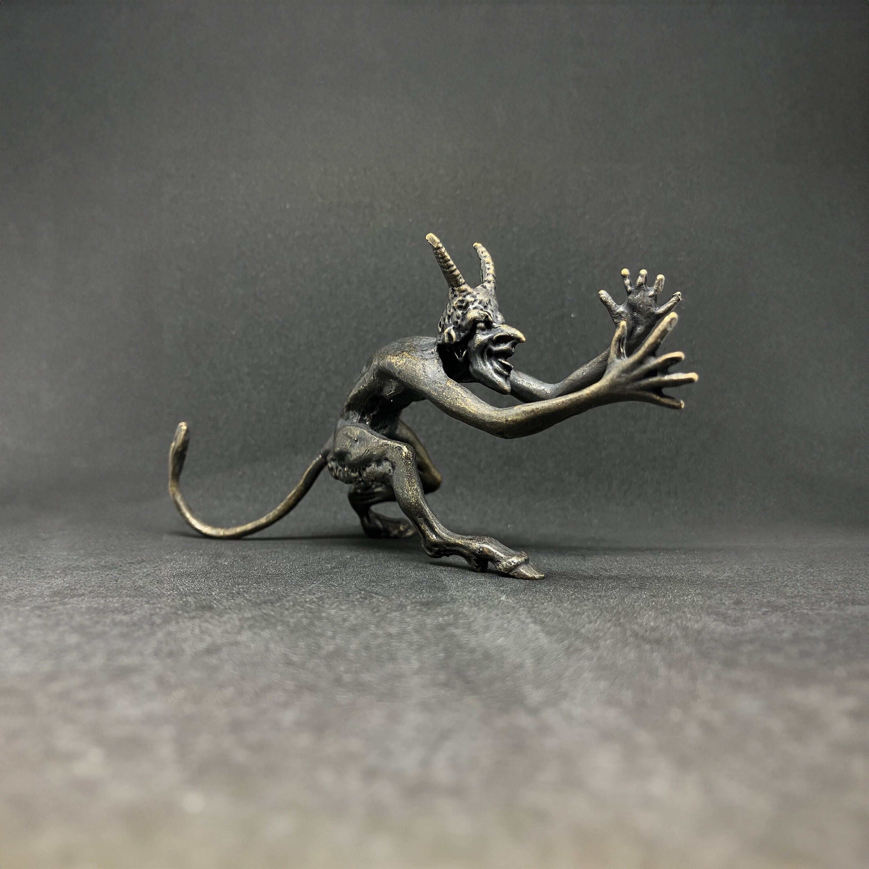 Mythological Greek Satyr Horny Devil Bronze Figurine, Demon Sculpture ...