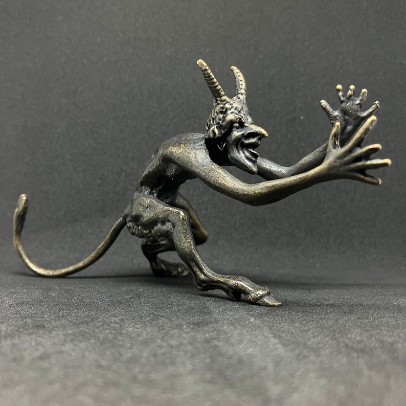 Mythological Greek Satyr Horny Devil Bronze Figurine, Demon Faun Figure ...