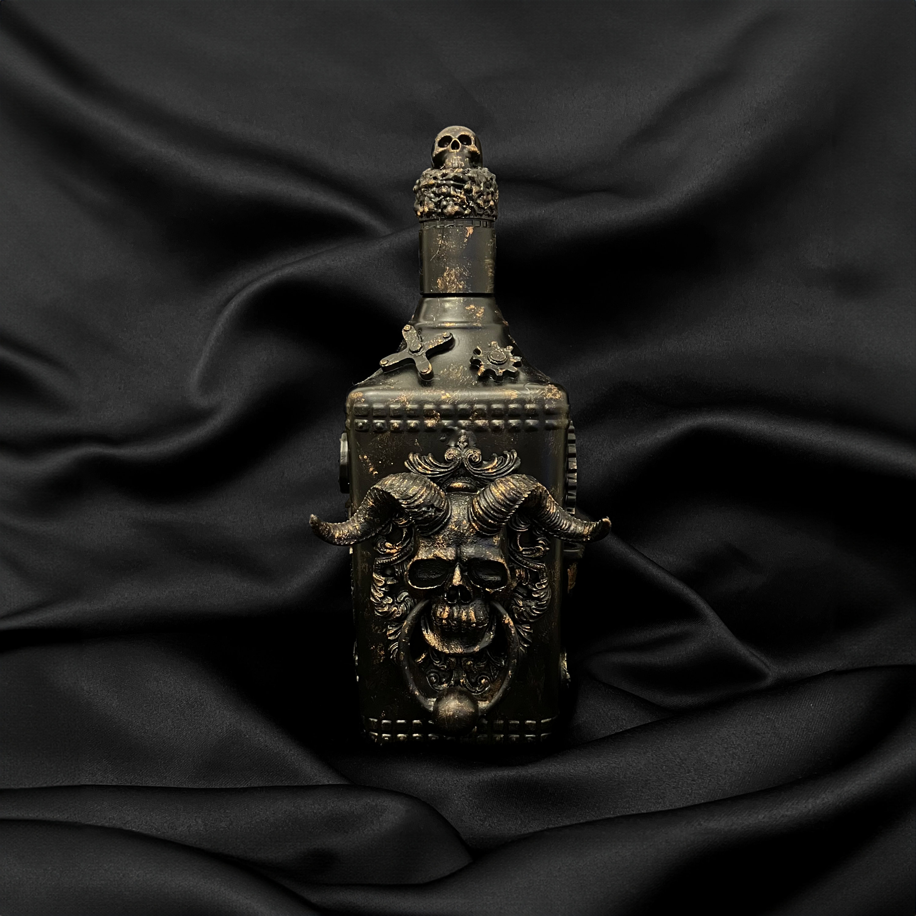 Unique Decorated Steampunk Horror Themed Whiskey Bottles, Man Cave Bar ...