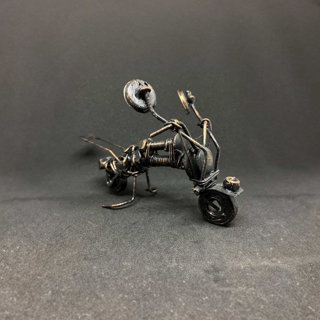 Handmade Scrap Metal Motorcycle Art Unique Recycled Metal Sculpture ...