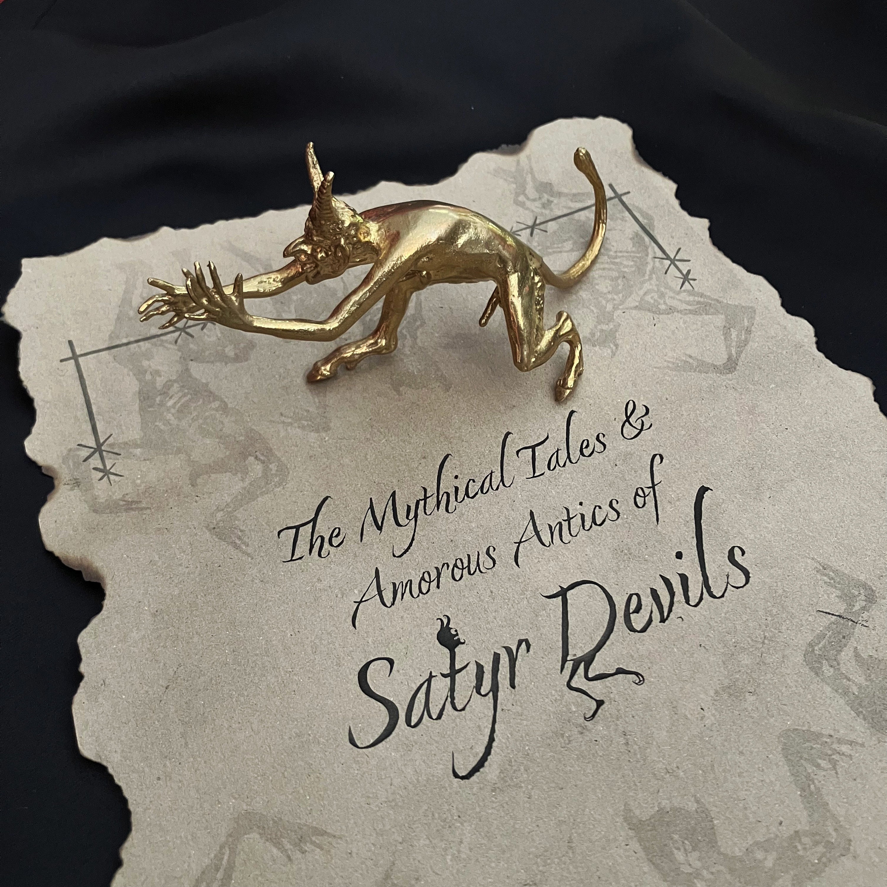 Mythological Greek Satyr Horny Devil Bronze Figurine, Demon Faun Figure ...