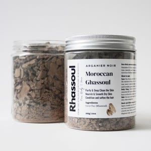 Moroccan Rhassoul- Clay for Face- Hair- Body- Clean & Purify- 100% ...