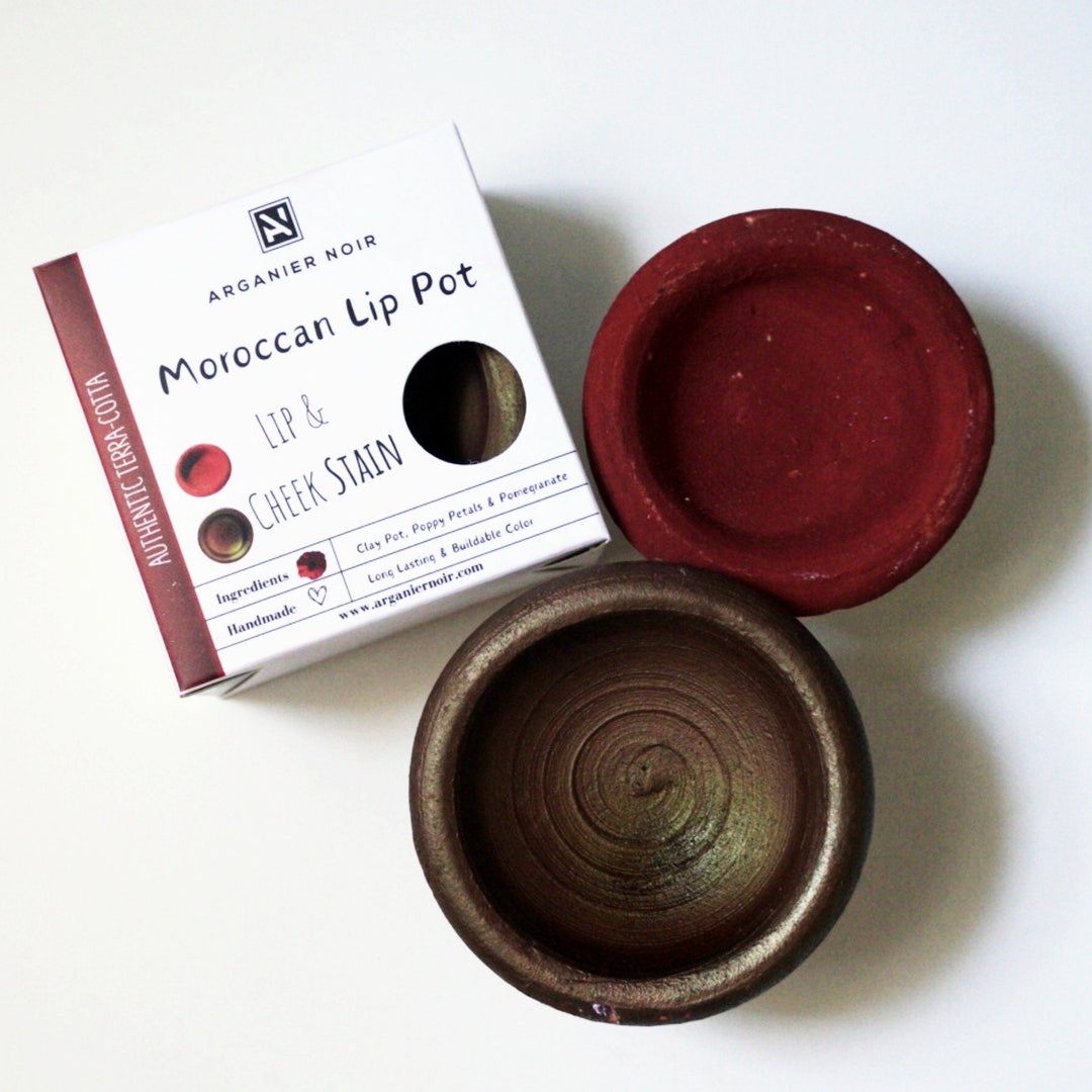 Aker Fassi Set 2 Moroccan Lip Pot Red and Brick Color - Etsy