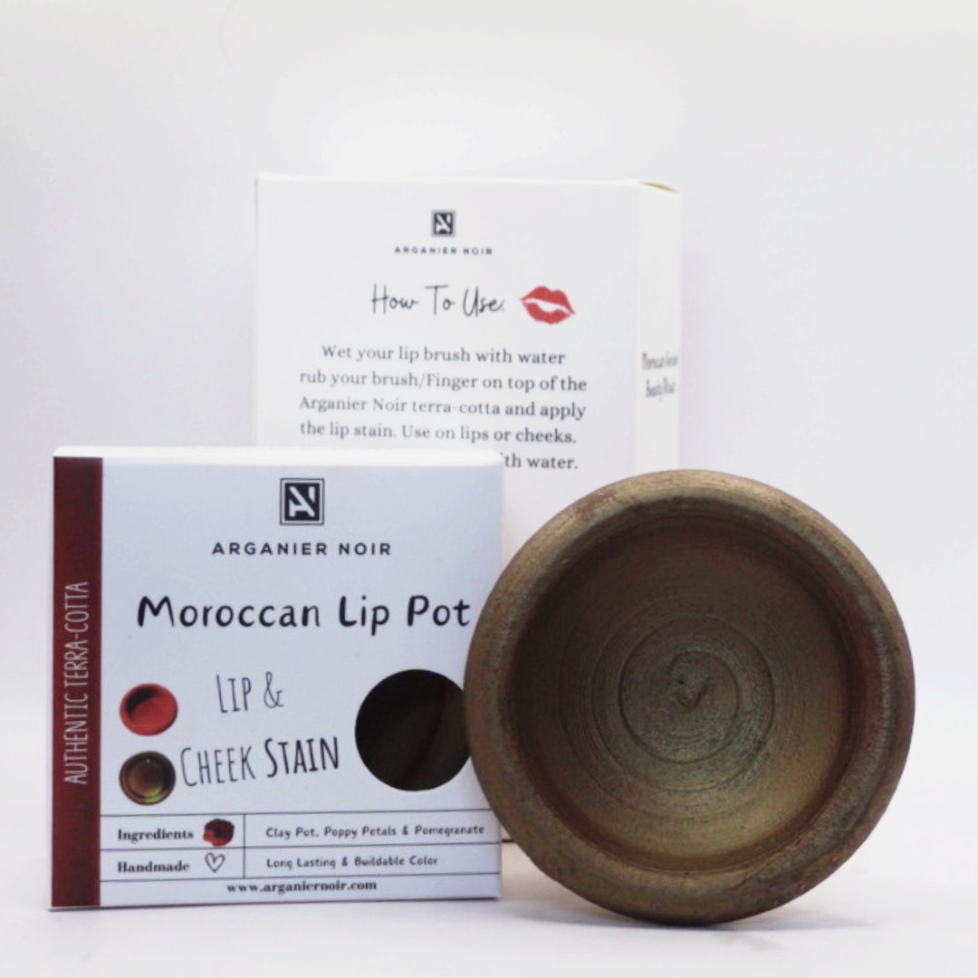 Aker Fassi Moroccan Lip Pot Brick Color Lip and Cheek Stain Clay Pot - Etsy