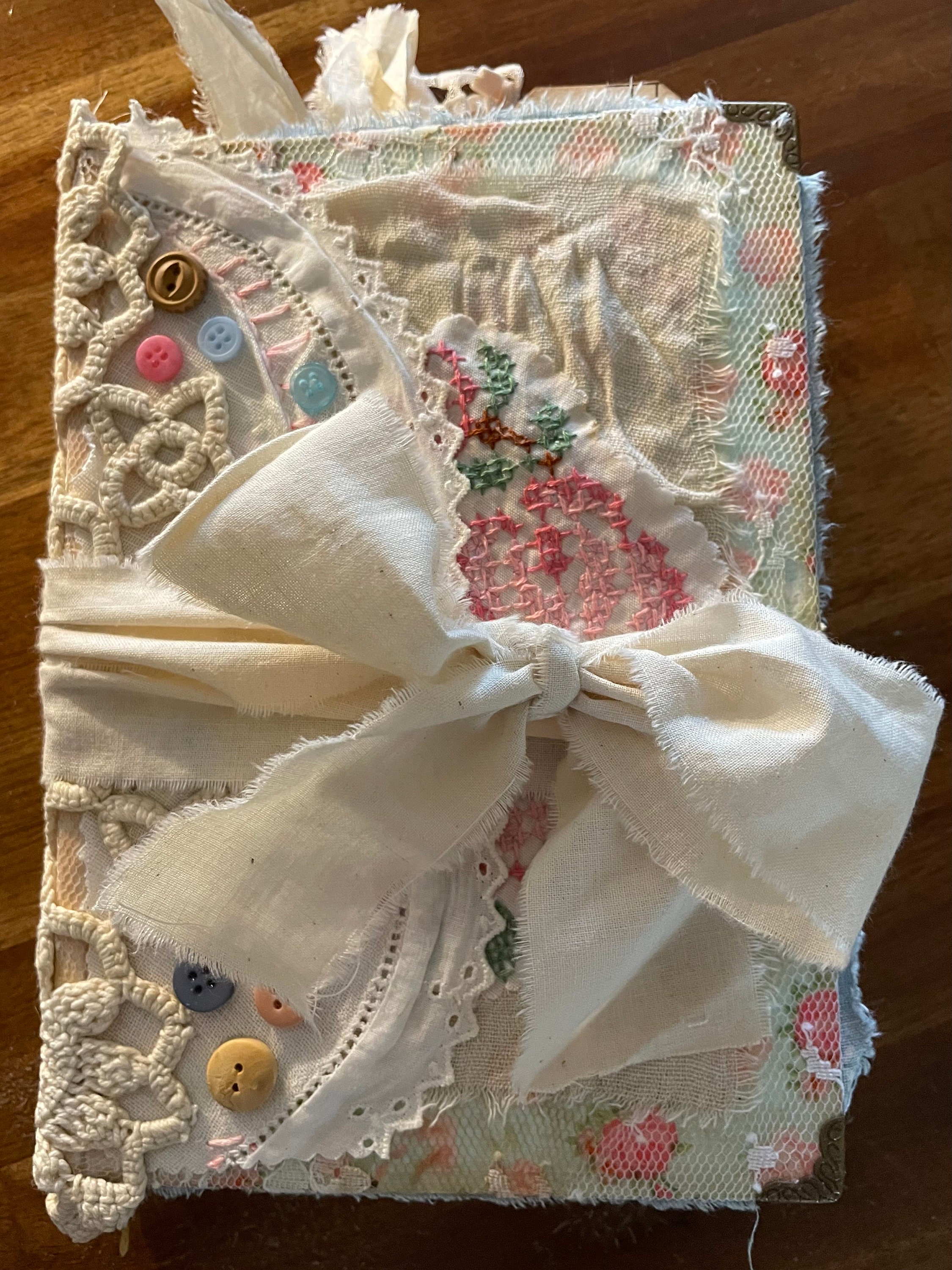 Handmade Floral and Crochet Lace Junk Journal for Sale - Etsy